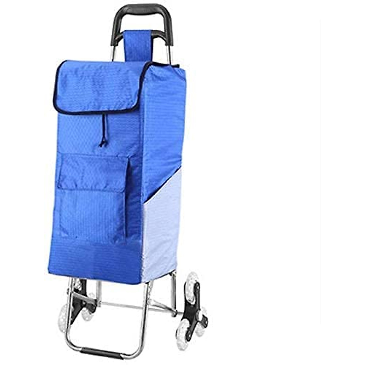 Shopping Trolley on Wheels Multi Function Shopping Cart Fashion Folding Portable Luggage Small Trailer Labor-Saving Large Capacity Stainless Steel Rod Storage Hand Trucks,B ,