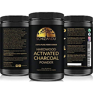 Activated Hardwood Charcoal Powder by Schizandu Vegan 100% | Supports Skin, Body, Teeth Whitening (Hardwood Charcoal Powder)