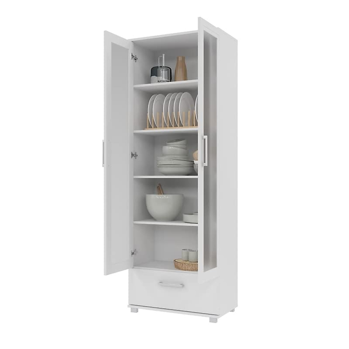 Accentuations by Manhattan Comfort -MC Serra 5 shelves Bookcase 1.0, White