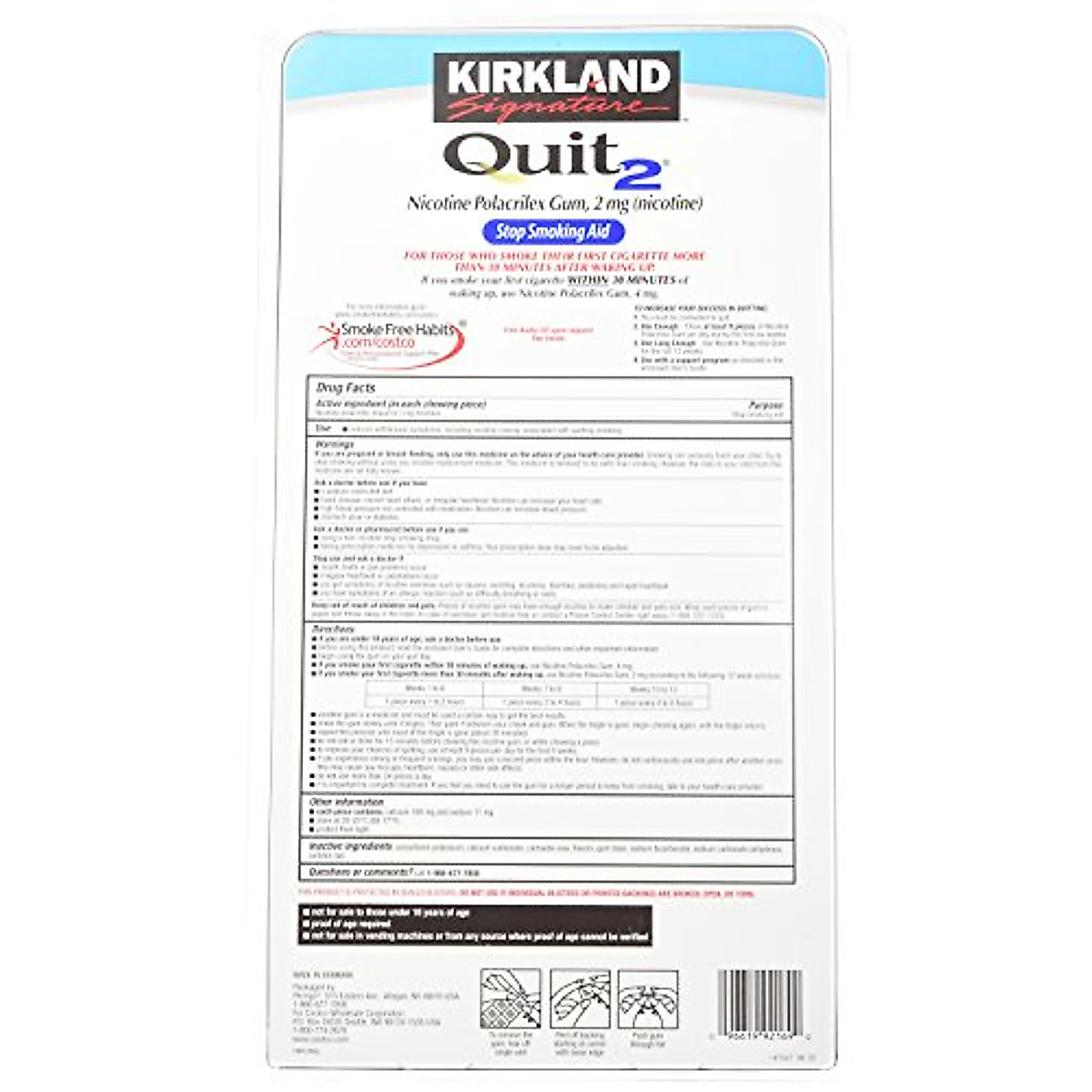 Kirkland Signature Quit Smoking Gum, 2 mg, 380 Count