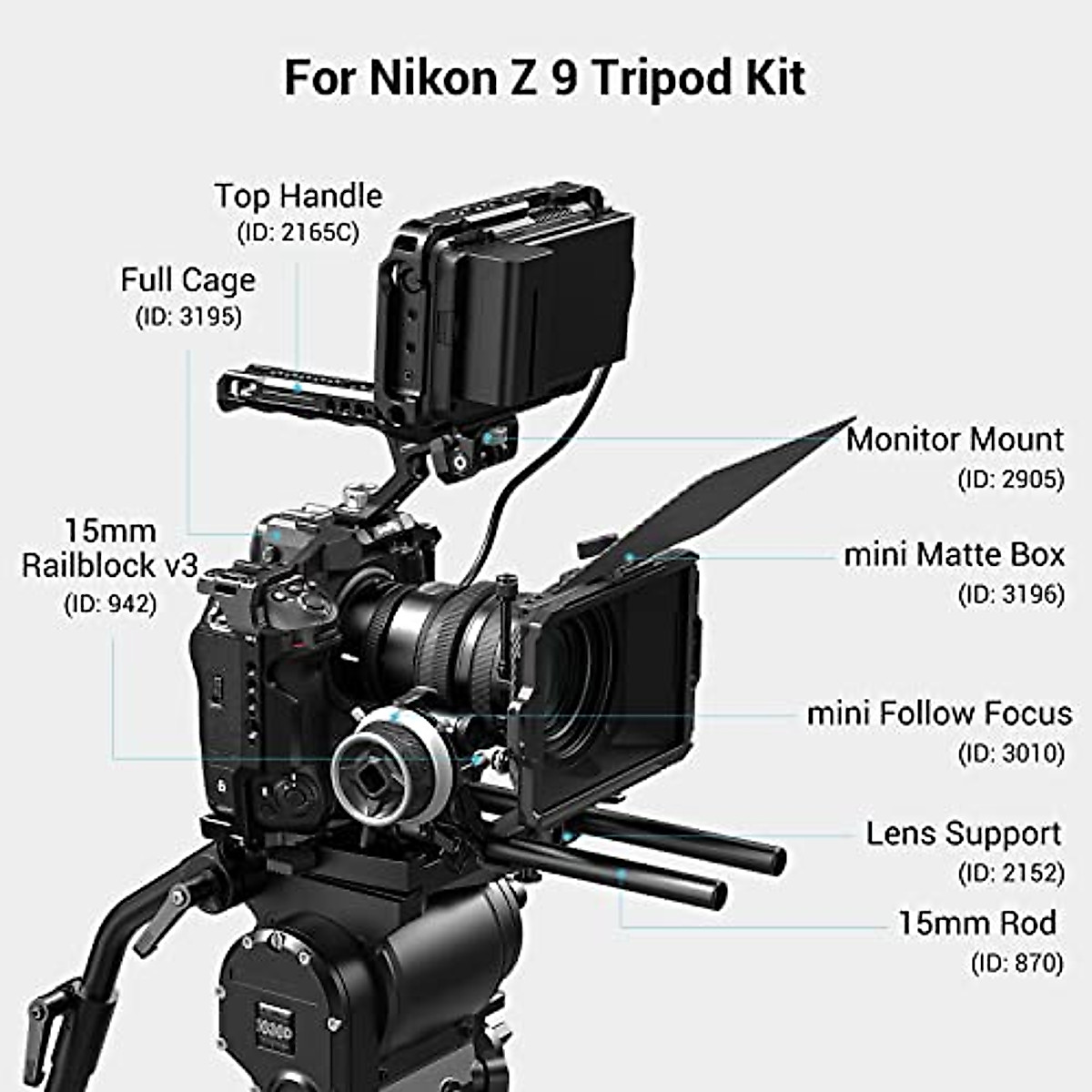 SmallRig Z9 Camera Cage for Nikon Z9, Aluminum Alloy Camera Video Cage Film Movie Making Cage with Shoe Mount 3195