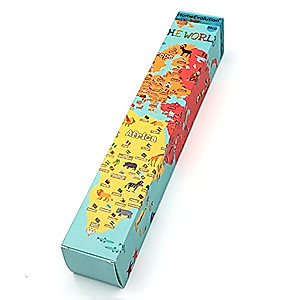 HomeEvolution Kids Educational Removable World Map Peel and Stick Large Wall Decals Stickers for Children Nursery Bedroom Living Room…