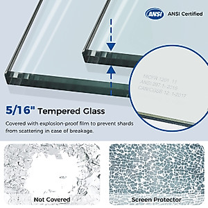 DELAVIN 56-60" W x 75" H Frameless Sliding Shower Door, Glass Door with 5/16" (8mm) Clear SGCC Tempered Glass, Explosion-Proof Film, Stainless Steel Hardware, Matte Black