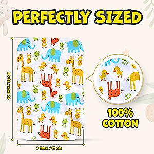 Omilion Baby Washcloth – 30 Pack of Flannel Newborn Washcloths – 100% Cotton - Fun, Colorful Designs – Reusable – Washable – 7x10 Inch Infant Washcloth Set