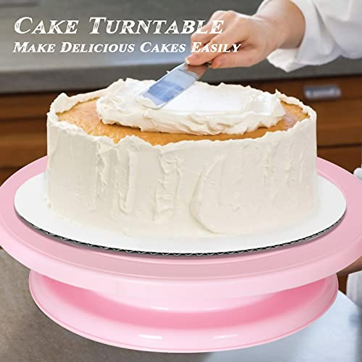 Garmeinea Cake Carrier Cupcake Containers with Lid and Handle Portable Storage & Transport Container Holder 10” Cake Stand for Cake Cupcakes Nuts Pies Muffins Cookies Fruit Pink