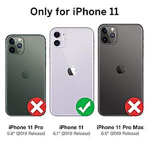 tharlet Clear for iPhone 11 Case [10FT Military Grade Drop Tested] White Silicone Slim Clear Hard Back Frame with Glitter Camera Lens Case for iPhone 11 Phone Case, Purple (6.1")