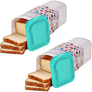 Buddeez Bread Buddy Bread Box Loaf Plastic Storage Container Holder for Kitchen Countertop - Breadbox Containers, Set of 2
