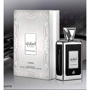 Lattafa Ejaazi Intensive Silver for Unisex Eau de Parfum Spray, 3.4 Ounce