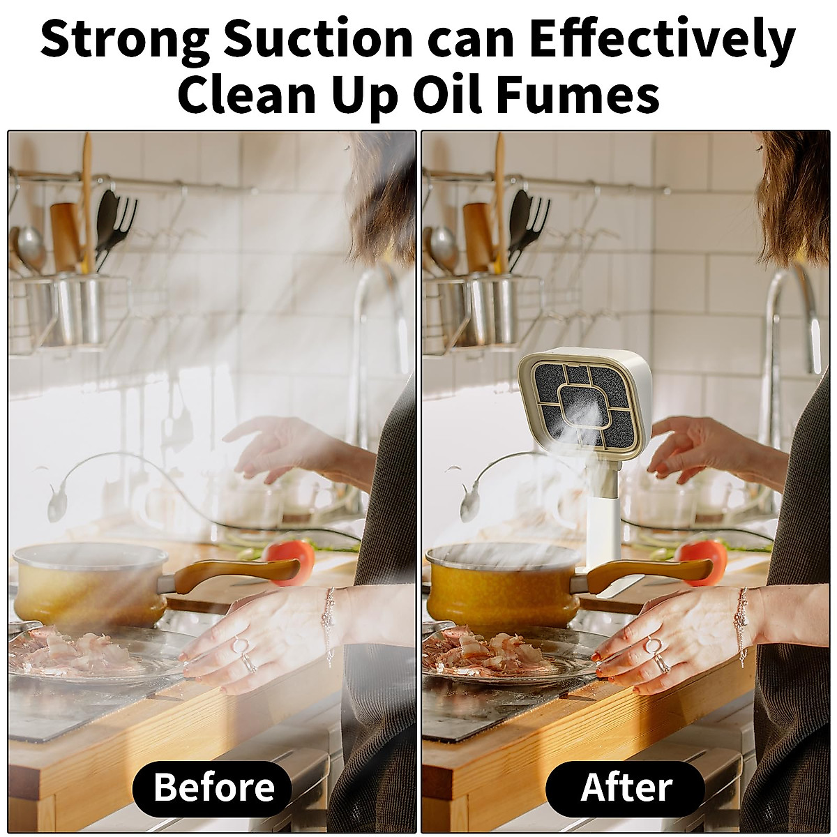 TIRYIUOU Desktop Range Hood Portable Kitchen Exhaust Fan Kitchen Vent Fan Portable Range Hood for Kitchen, Hot Pot, BBQ