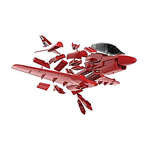 Airfix Quickbuild RAF Red Arrows Hawk Snap Together Plastic Model Kit J6018, Red & Black, 10 x 6 x 2 inches