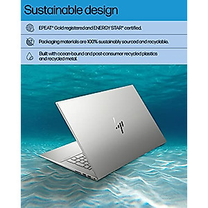 HP Envy Laptop, Intel Core i7-1255U Processor, Intel Iris Xe Graphics, 12 GB RAM Memory, Windows 11 Home Operating System, (17-ch2010, Natural Silver)