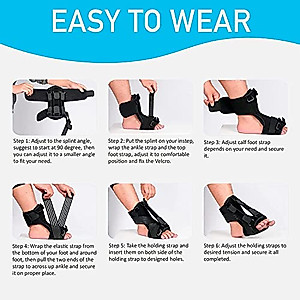 Hourten Plantar Fasciitis Relief Night Splint, 2023 Upgraded Plantar Fasciitis Ankle Brace for Plantar Fasciitis Relief Achilles Tendonitis Relief Foot Drop Heel Arch Pain Support