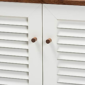 Baxton Studio Shoe Cabinets, White/Walnut