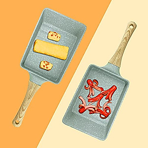 LIANGCHUANG Omelette Pan Nonstick Tamagoyaki Egg Pan , Retangle Frying Pan with Non-Stick Coating for Sandwich , Pancake , 8in L X 6in D X1.6in H YL2002 Rectangle frying pan