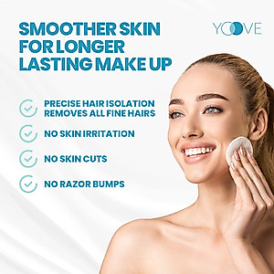 Facial Hair Removal for Women | Painless Hair Remover | USB Rechargeable Ladies Electric Shaver | Waterproof with LED Light | Remover for Peach fuzz, Cheeks, Upper Lip & Chin | Gentle for Everyday use