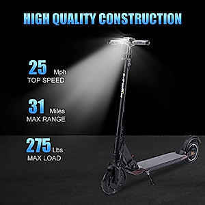 E-TWOW GT SE Electric Scooter, 31 Mile Range, 25 MPH Max Speed, 275lbs Max Load, Adjustable Handlebar Height, Lightweight(29lbs) and Foldable, Great for Commuting, UL Certified