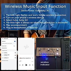 HOEREV Multi Effects Guitar Pedal Delay Reverb Phase Chorus Distortion Overdrive Multi Effects Pedal for Acoustic Guitar Built-in Battery