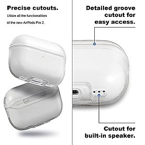 Camofit Case Compatible with Airpods Pro 2nd Generation Case Clear 2022, Soft TPU Transparent Protective Cover Case, Shockproof Case Skin with Hand Strap Compatible with Airpods Pro 2 Charging Case
