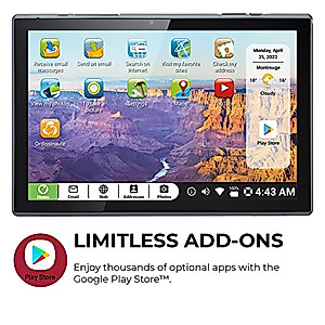 Pix Star Touch Easy to Use Tablet for Seniors, Touch Screen & Simple Interface - WiFi - 10.1 Inches, 2 Cameras - Ideal for Video Calls, Web Search, Photos, Highly Giftable