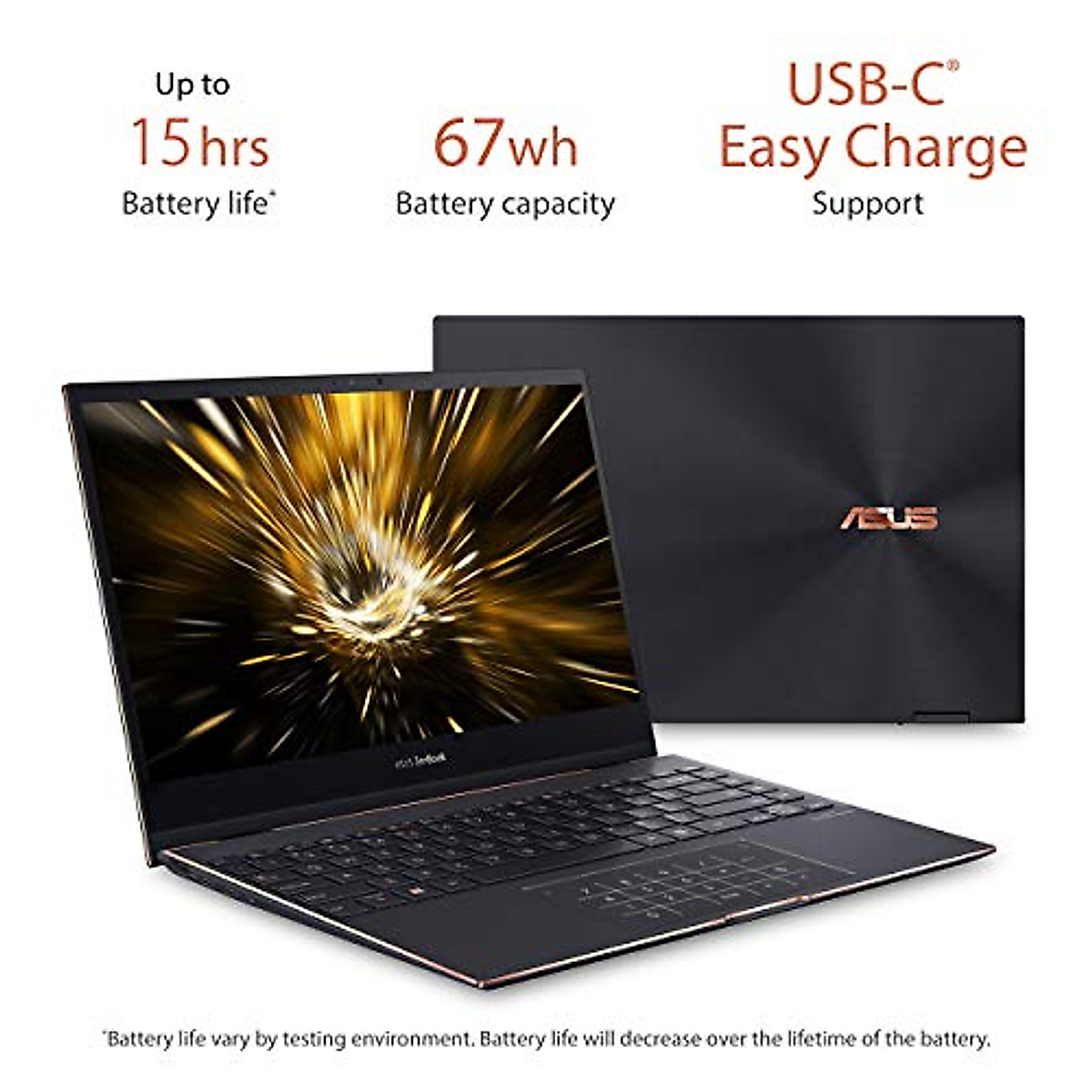 ASUS ZenBook Flip S13 OLED Ultra Slim Laptop, 13.3 4K Touch, Intel Evo Platform Core i7-1165G7 CPU, 16GB RAM, 1TB SSD, Thunderbolt4, TPM, Windows10Pro, AI noise-cancellation, Jade Black, UX371EA-XB76T