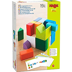 HABA Chromatix Wooden Blocks - 19 Piece Building Block Set - for Children Ages 3+