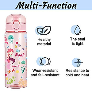TTRhome Personalized Water Bottle with Names, Custom Clear Plastic Water Bottles for Boys Girls School Sports Gym Travel - 26oz/780ml