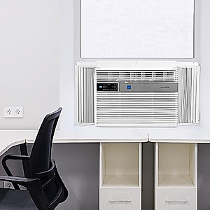 HomePointe 10,000 BTU Single Phase Window Air Conditioner Unit with 1-Touch Remote Control, LED Display Digital Panel, and Installation Kit, White