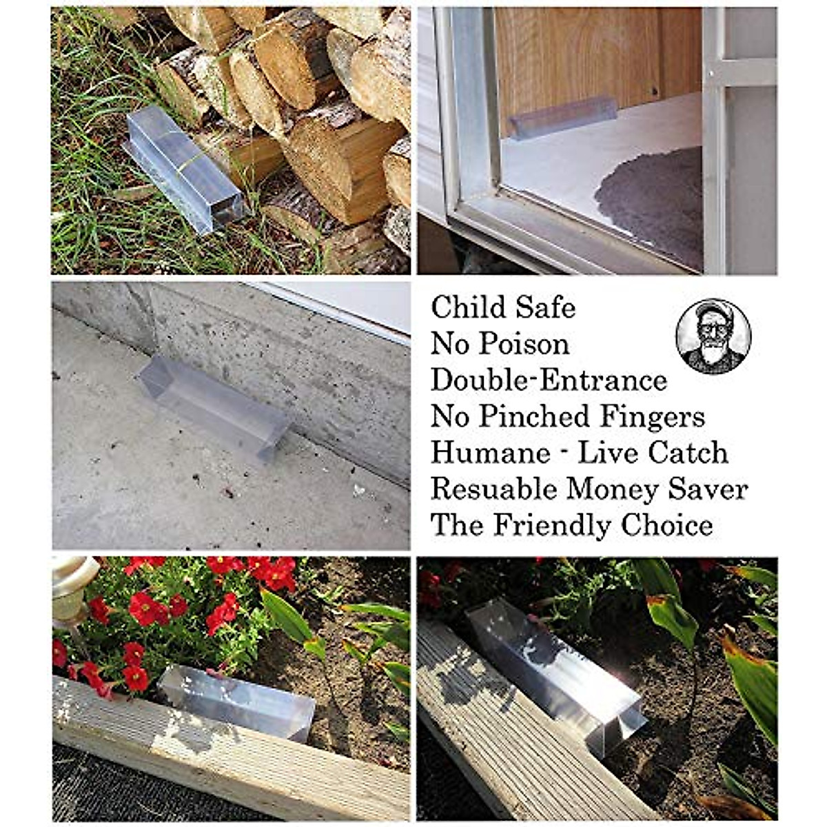 Grandpa Gus's CCT-2 Humane Live Catch & Release Critter & Rodent Trap, Indoor/Outdoor Reusable with No Poison/Glue & No Killing (Pack of 2)