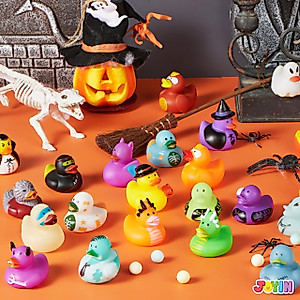 JOYIN 24 PCS Halloween Rubber Ducks, Halloween Ducks Toys for Trick or Treating Goodie Bag Fillers, Bathtub Toys Duckies for Halloween Party Favors Decorations, School Classroom Game Prizes