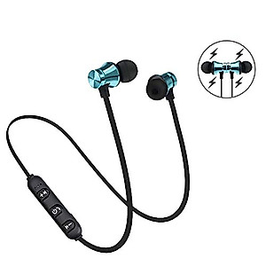 Giroy Bluetooth Headphones Wireless Earbuds 4.2 Magnetic Bluetooth Earphones Lightweight Earbuds with Mic for in-Ear Earphones Sports Blue