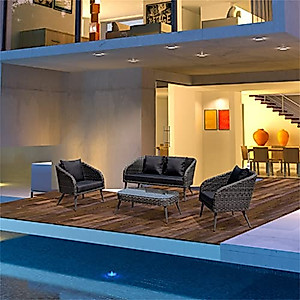 QUUL Outdoor Sofa Rattan Sofa Sunroom PE Combination Leisure Patio Garden Outdoor Sofa Class