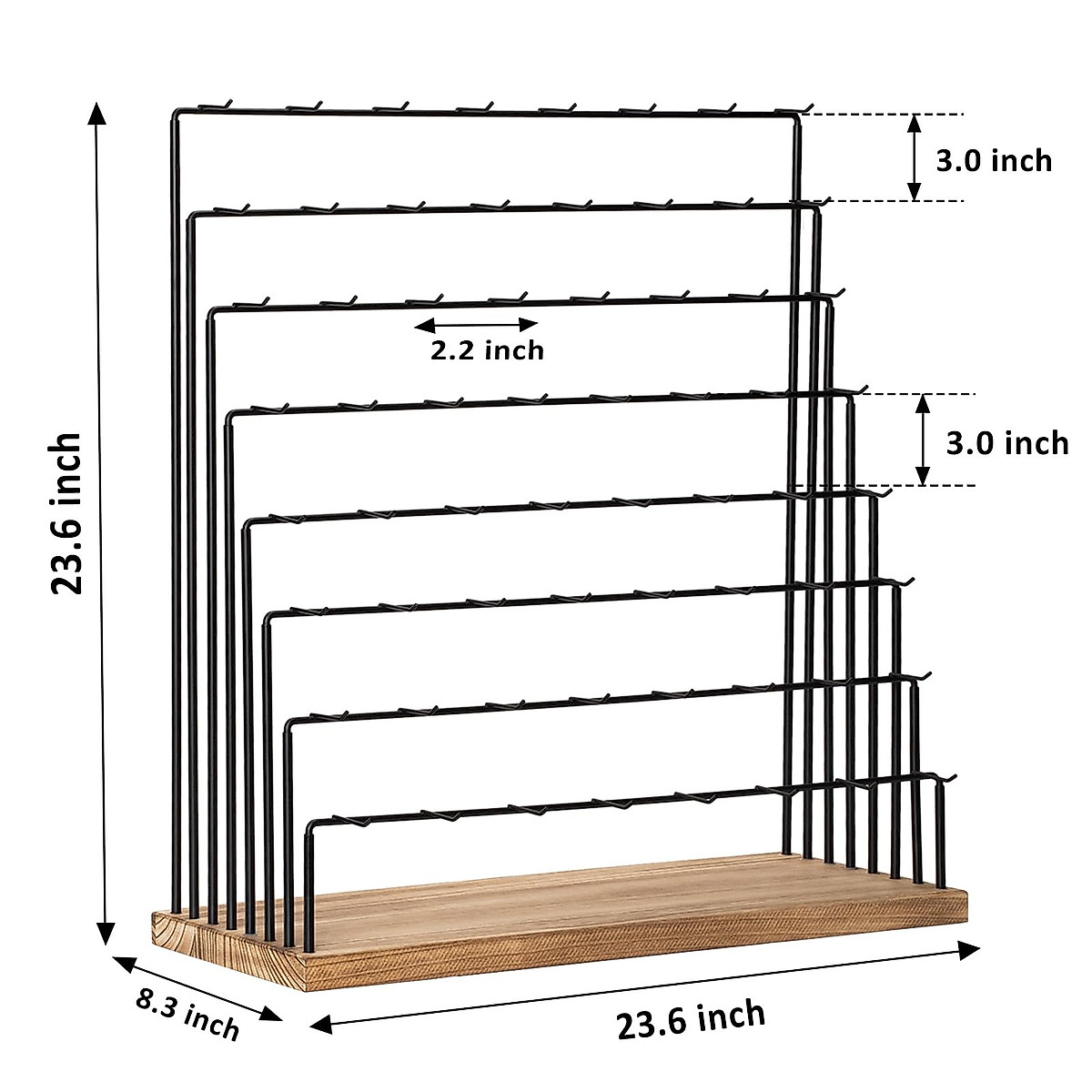 Earring Display Stands for Selling, Earring Rack Display Holder Stand, Jewelry Display for Selling Earring Cards, Bracelets, Hair Accessories, Rings, Necklaces 39" W x 23" D x 19" H (64 Hooks)