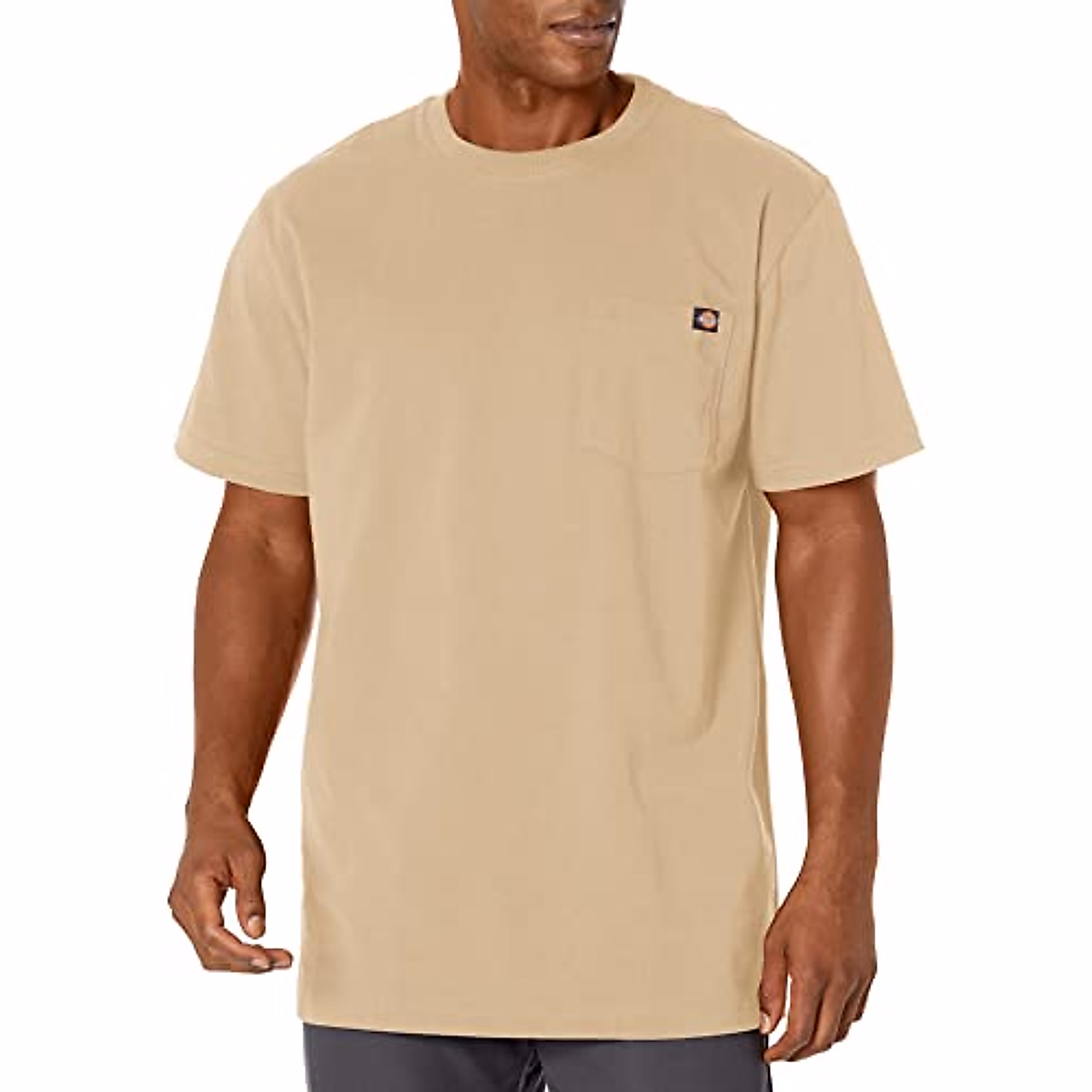 Dickies mens Heavyweight Crew Neck Short Sleeve Tee Henley Shirt, Desert Sand, Large US