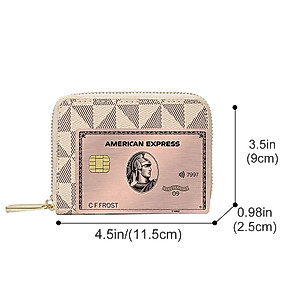 Veki Women's Credit Card Holder, RFID Leather Zipper Wallet, Small Zipper Card Case for Men and Women (White)