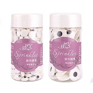 2 Bottles Candy Eyes Eyeballs Cake Cupcake Toppers Edible Eyes for Decorating, Two Size Mixed - Halloween, Christmas, Easter, and Edible Art Project Candy Decorations