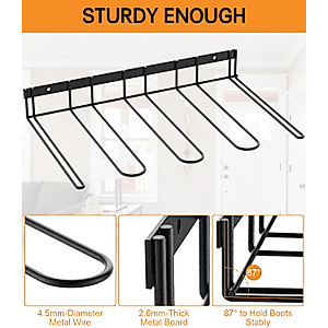 DegMongee Wader Hangers - 4 Pair Hanging Boot Rack - Great for Work Boots, Cowboy Boots, and Waders - Garage Shoe Storage - Shoe Organizer for Entryway