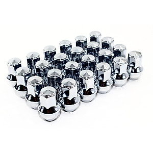 Set of 24 Veritek 14x1.5mm 13/16 Hex 1.7 Inch 44.5mm Length One Piece Chrome OEM Factory Style Large Acorn Seat Lug Nuts for Ford F-150 Expedition Lincoln Navigator Factory Wheels
