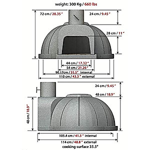 Cuore Ovens New Model 1000 Plus Gourmet Wood-Fired Oven Kit - 36.2" Internal fire Chamber Diameter.