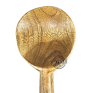 Antique Vibes Natural Wooden Serving Bowl with Tongs Set, Spoons & Fork Included, Premium Handcrafted Printed Bowl Utensils Gift For Mom/Women