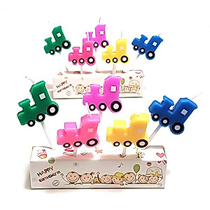 JM Future 10 Count Special Cake Candles Topper with Holder for Wedding Party Birthday Valentine's Day Cake Decoration, Perfect Wish Gift for Kid and Adult (Train)