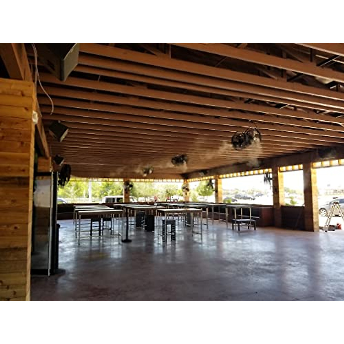 mistcooling Stainless Steel Fan Misting, 12'' Fan 4 Nozzles-Recommended for Fans with 14-18'' Diameter, Shinny Silver Ring