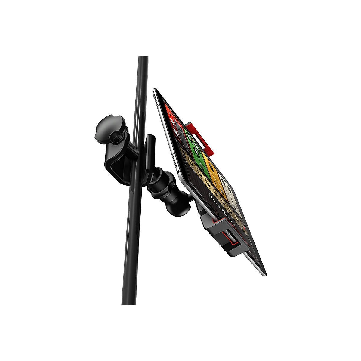 IK Multimedia iKlip 3 Tablet Holder for mic Stands, fits iPad and Android Tablets Between 7" to 12.9" with an Adjustable 360° Swivel and Soft-Touch fit
