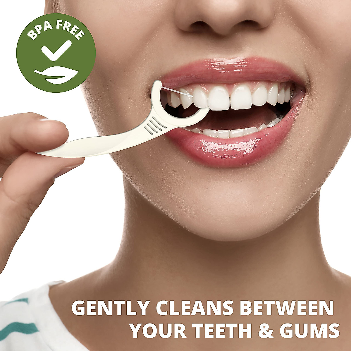 Plackers EcoChoice Compostable Dental Flossers, Sustainably Sourced, BPA Free, Recyclable Packaging, Natural Mint Flavor 50 Count (Pack of 6)