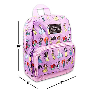 Fast Forward New York Disney Princess Mini Backpack for Women -- Canvas Disney Princess Backpack Purse Shoulder Bag for Adults, Teens Disney Princess Princess Mini Backpack