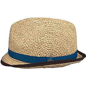 Christys Crown Raffia Snap Brim Fedora (Natural, M/L)