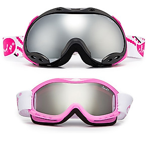 Cloud 9 - Twin Pack Adult and Kids Matching Goggles, Anti-Fog Dual Lens Wide Angle Frameless UV400 Snowboarding Ski Snow Goggles