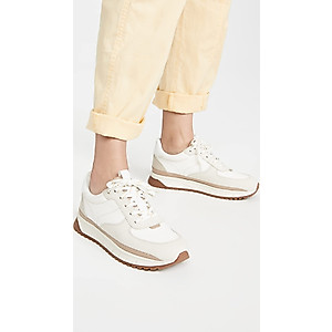 Madewell Women's Kickoff Trainer Sneakers in Neutral Colorblock Leather, Antique Cream Multi, 5.5 Medium US