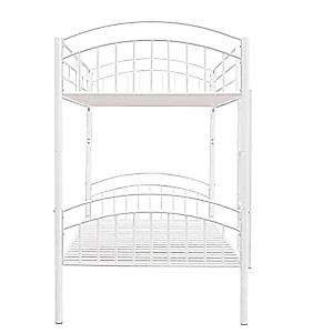 Cotoala Twin Over Twin Metal Bunk Bed with Guardrails and Steel Ladder, Can Be Split into Two, Space Saver Design, No Box Spring Needed