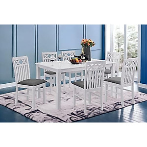 Liveasy Furniture Dining Chairs Set of 2, Dining Room Chairs with Solid Wood Legs, Kitchen Chairs with Cushion (White, Set of 2)