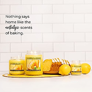 A Cheerful Giver - Lemon Butter Pound Cake Scented Glass Jar Candle (16 oz) with Lid & True to Life Fragrance Made in USA